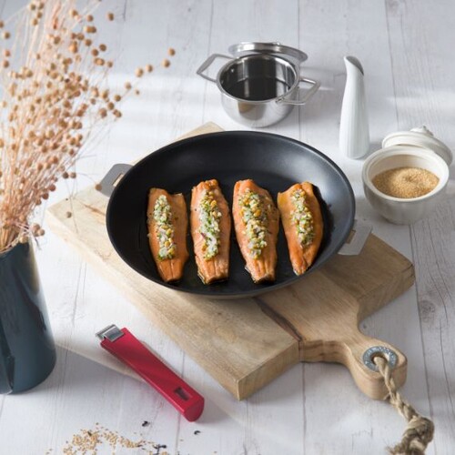 Set de 4 poêles inox Casteline à poignées amovibles revêtement ...