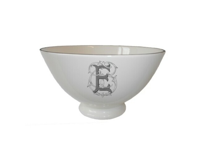 Bol grand modèle E FILET BLEU MONOGRAMME - 1710C01E80 - FAÏENCERIE DE ...