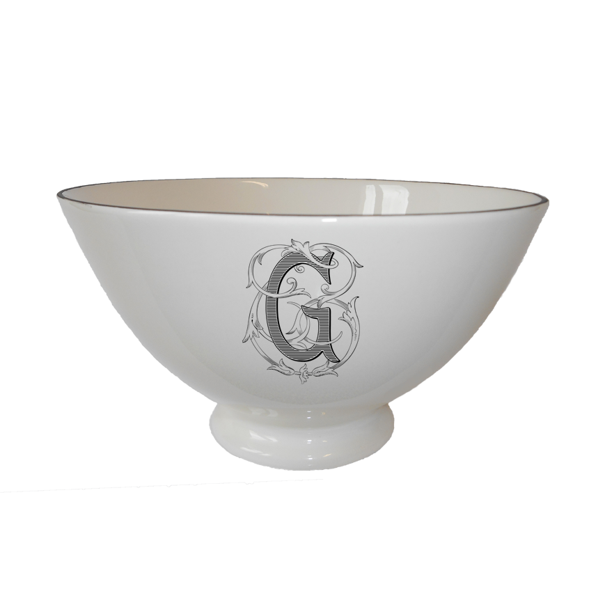 Bol grand modèle P FILET MANGANESE MONOGRAMME - 2029C01P80 - FAÏENCERIE ...
