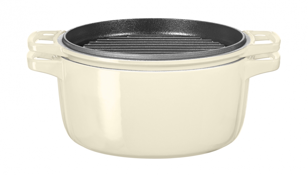 Cocotte ronde en fonte crème, diam 28cm - KCPI60CRAC - KITCHENAID ...