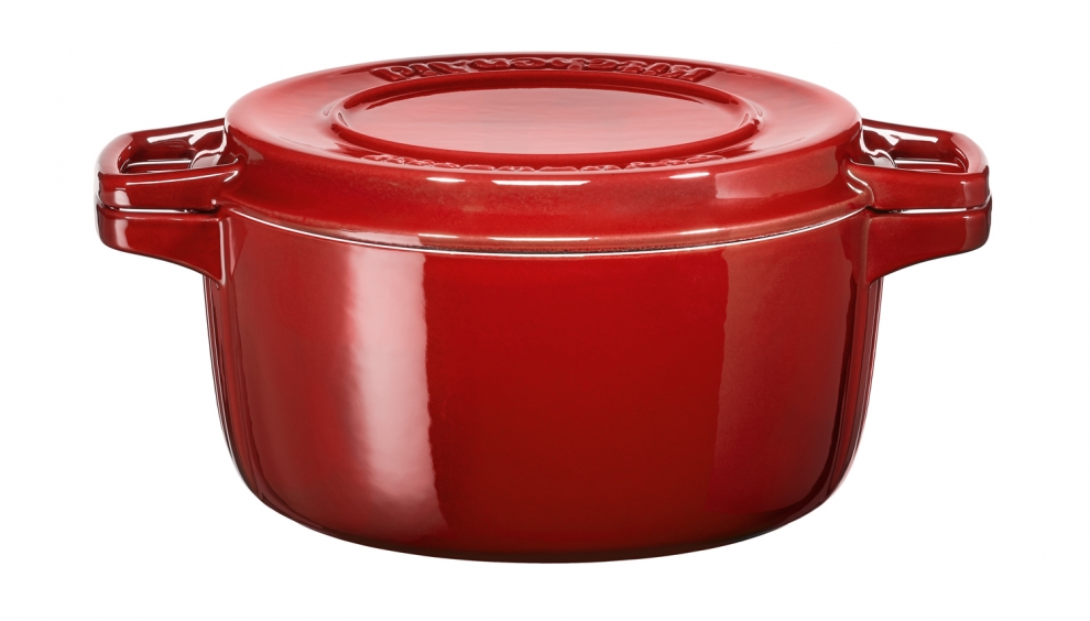 Cocotte ronde en fonte rouge, diam 24cm - KCPI40CRER - KITCHENAID ...