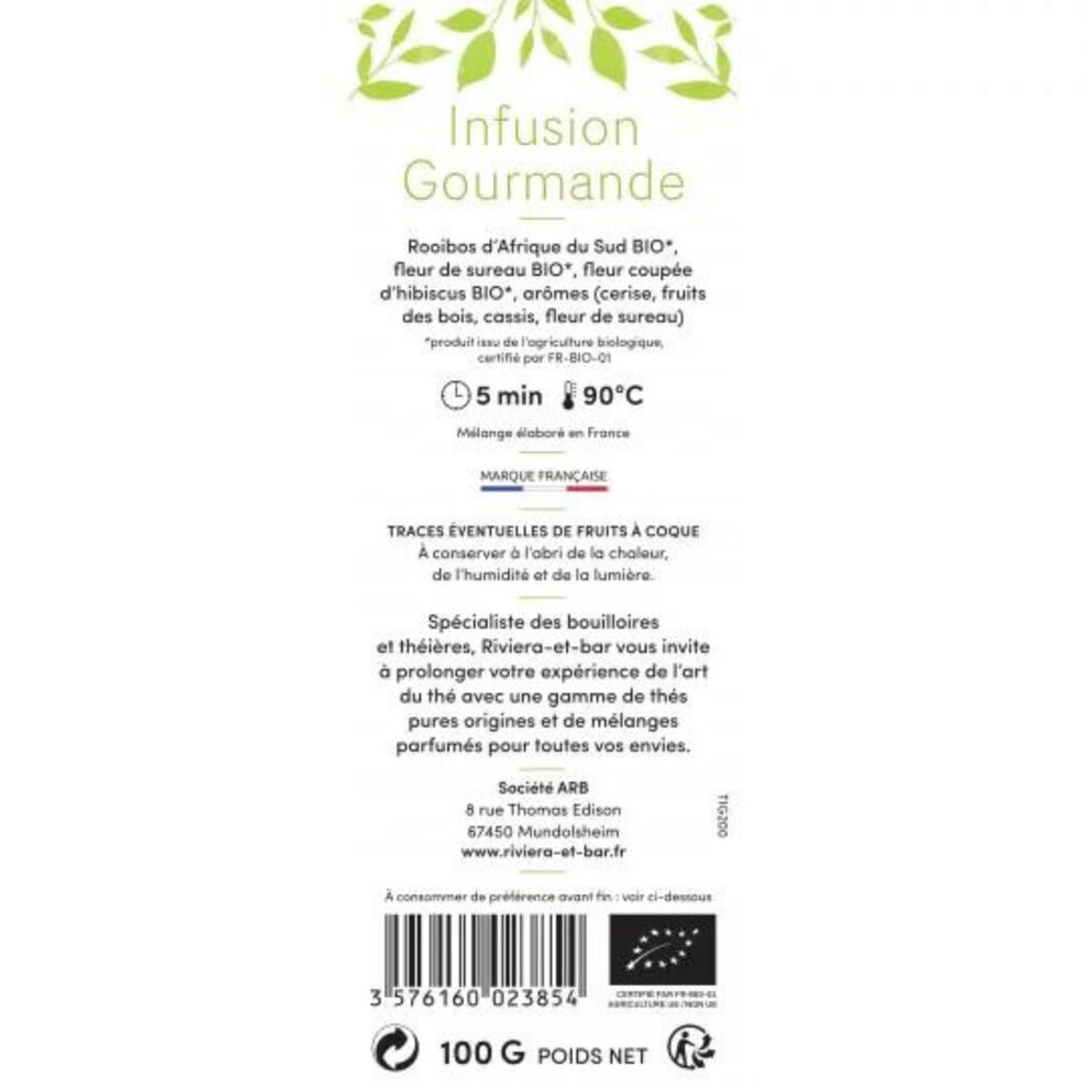 The infusion gourmande bio - TIG200 - RIVIERA & BAR | Francis BATT